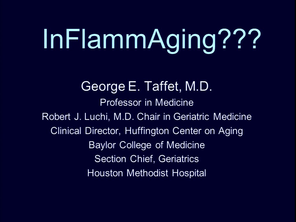 Clinical Insights to Inflamm-Aging