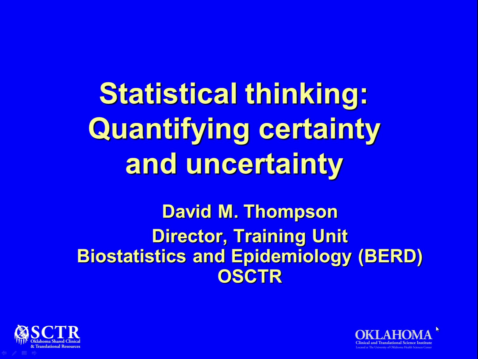 Statistical thinking: Quantifying certainty and uncertainty
